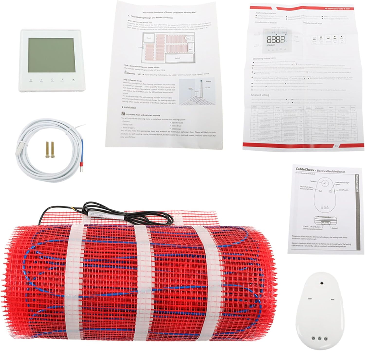 labwork 100 Sqft Floor Heating Pad 120 Volts 1200 Watts for Use Under ...