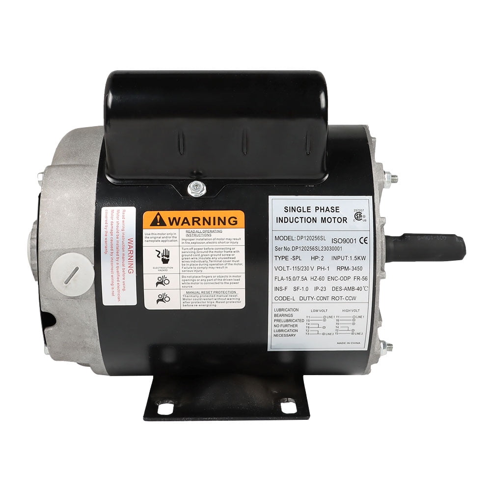IR 5 HP Air Compressor Replacement Electric Motor, 3450 RPM, 24.9 AMP ...