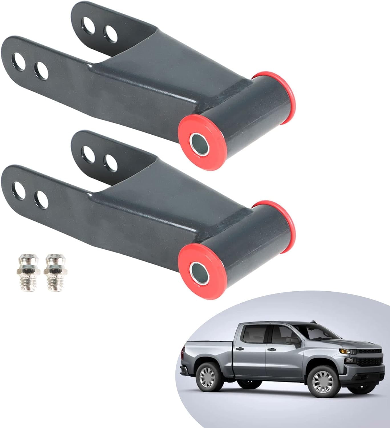 labwork 2 Inch Adjustable Rear Drop Shackles Lowering Kit Leaf Spring ...