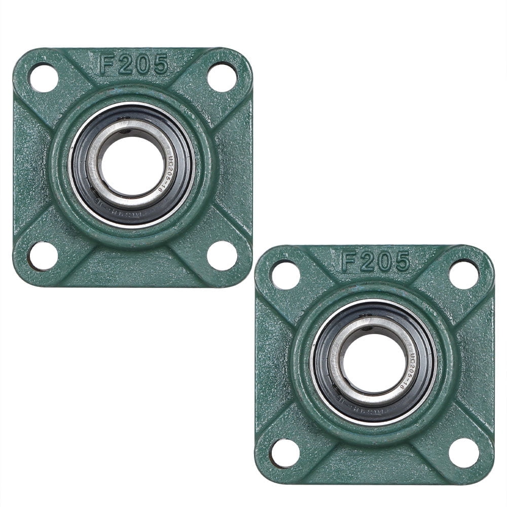 labwork 2 Pack UCF205-16 Solid Base Pillow Block Flange Bearing 1" Bore 4 Bolt Cast Iron ...