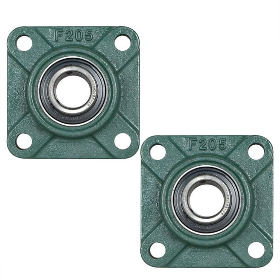 labwork 2 Pack UCF205-16 Solid Base Pillow Block Flange Bearing 1" Bore 4 Bolt Cast Iron ...