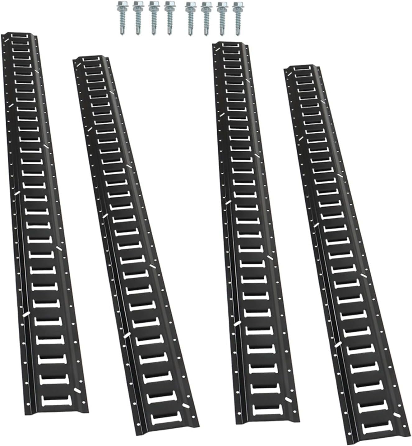 labwork 4 PCS Powder Coated Black E Track Tie Down Rail Kit 5 Foot ...