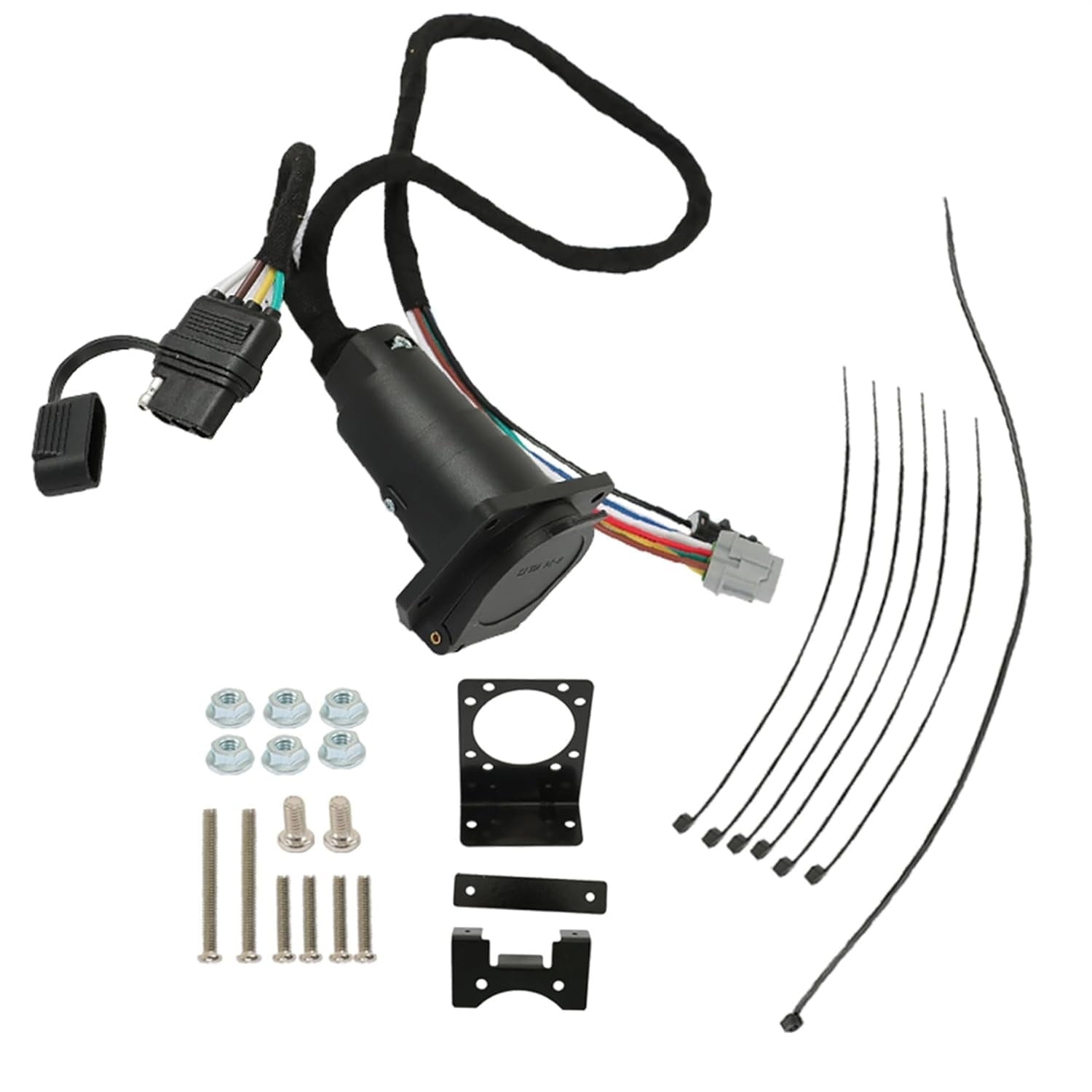labwork 4 Way Flat and RV 7 Way Trailer Wiring Harness Replacement for ...