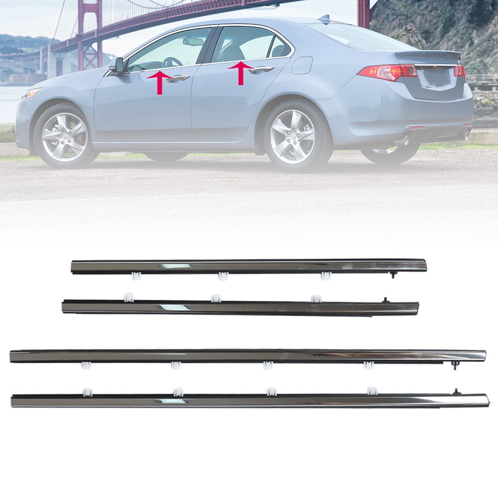 labwork 4PCS Chrome Window Moulding Trim Weatherstrip Seal Belt ...