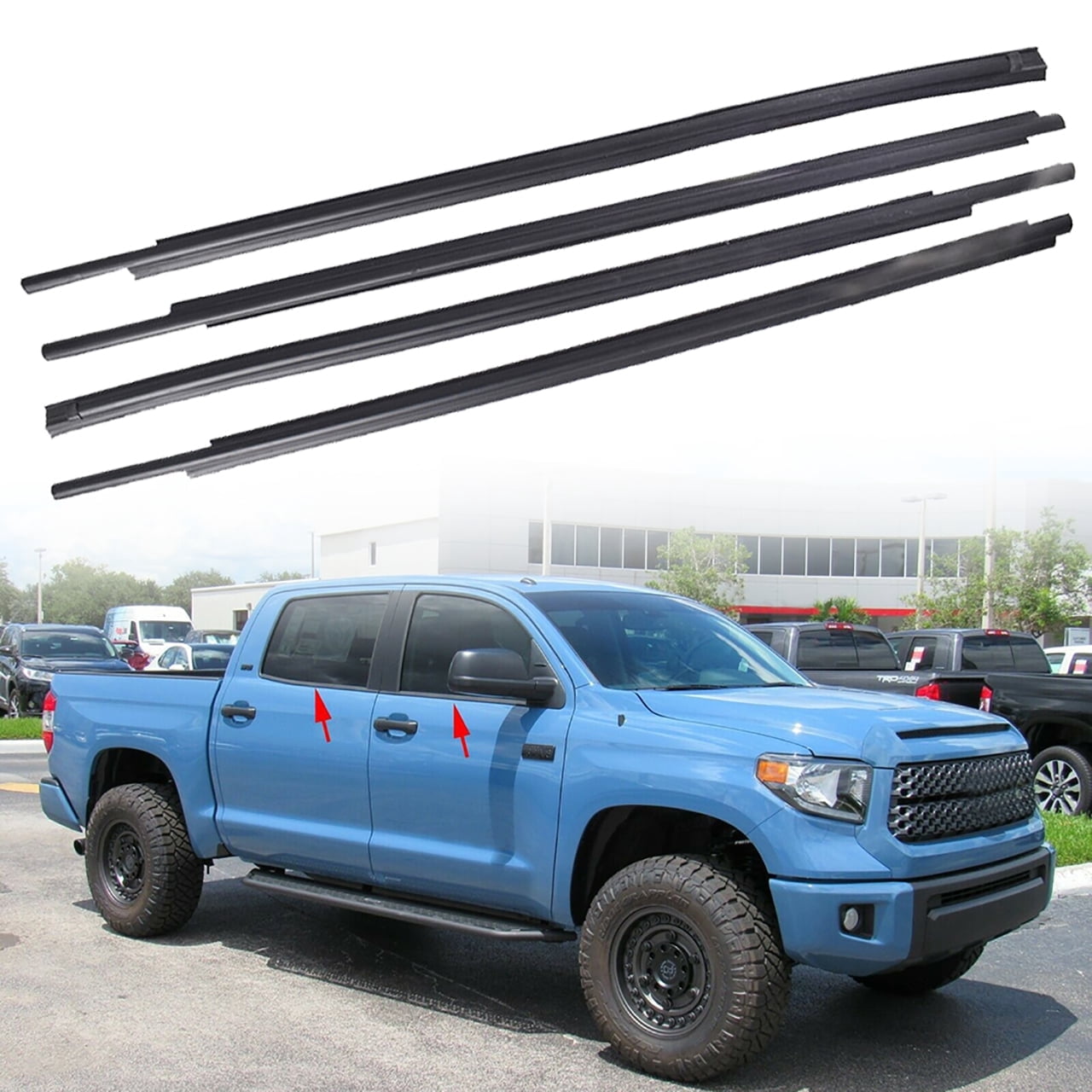 labwork 4pcs Outside Window Moulding Weatherstrip Seal Belt 68160-0C020 ...