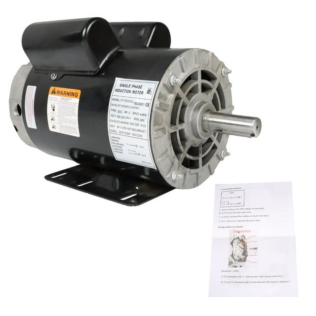 labwork 5 HP Compressor Duty Electric Motor 1 Phase 3450 RPM 56 Frame ...
