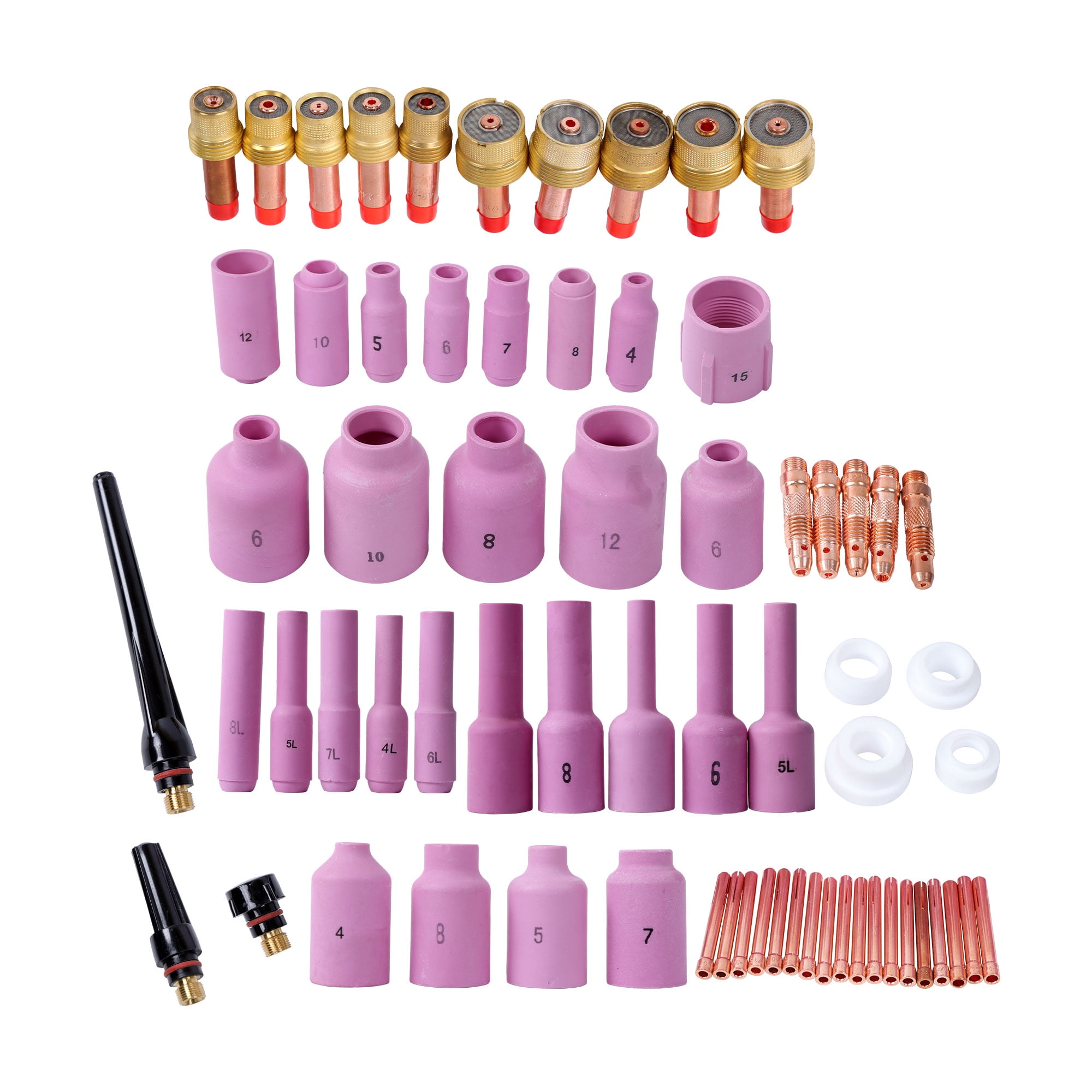 labwork 67pcs TIG Welding Torch Accessories Kit -Gas Lens Collet Body ...