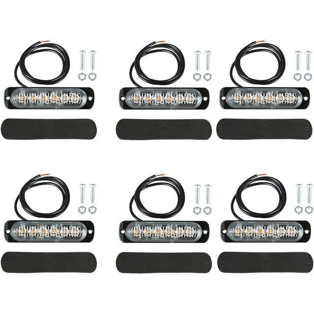 labwork 6PCS Amber Emergency Strobe Lights, Warning Emergency Flashing ...