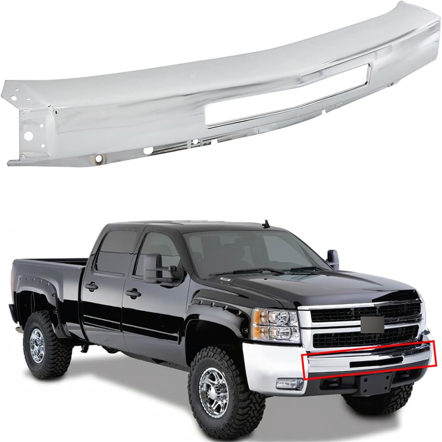 labwork Chrome Front Bumper Impact Face Bar Replacement for 2007-2013 ...