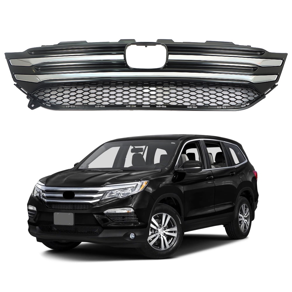 labwork For 2016-2018 Honda Pilot Front Bumper Upper Grille Grill Black ...