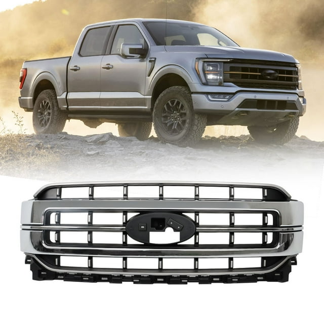 labwork For 2021-2023 Ford F150 Front Upper Bumper Grill Grill Chrome ...