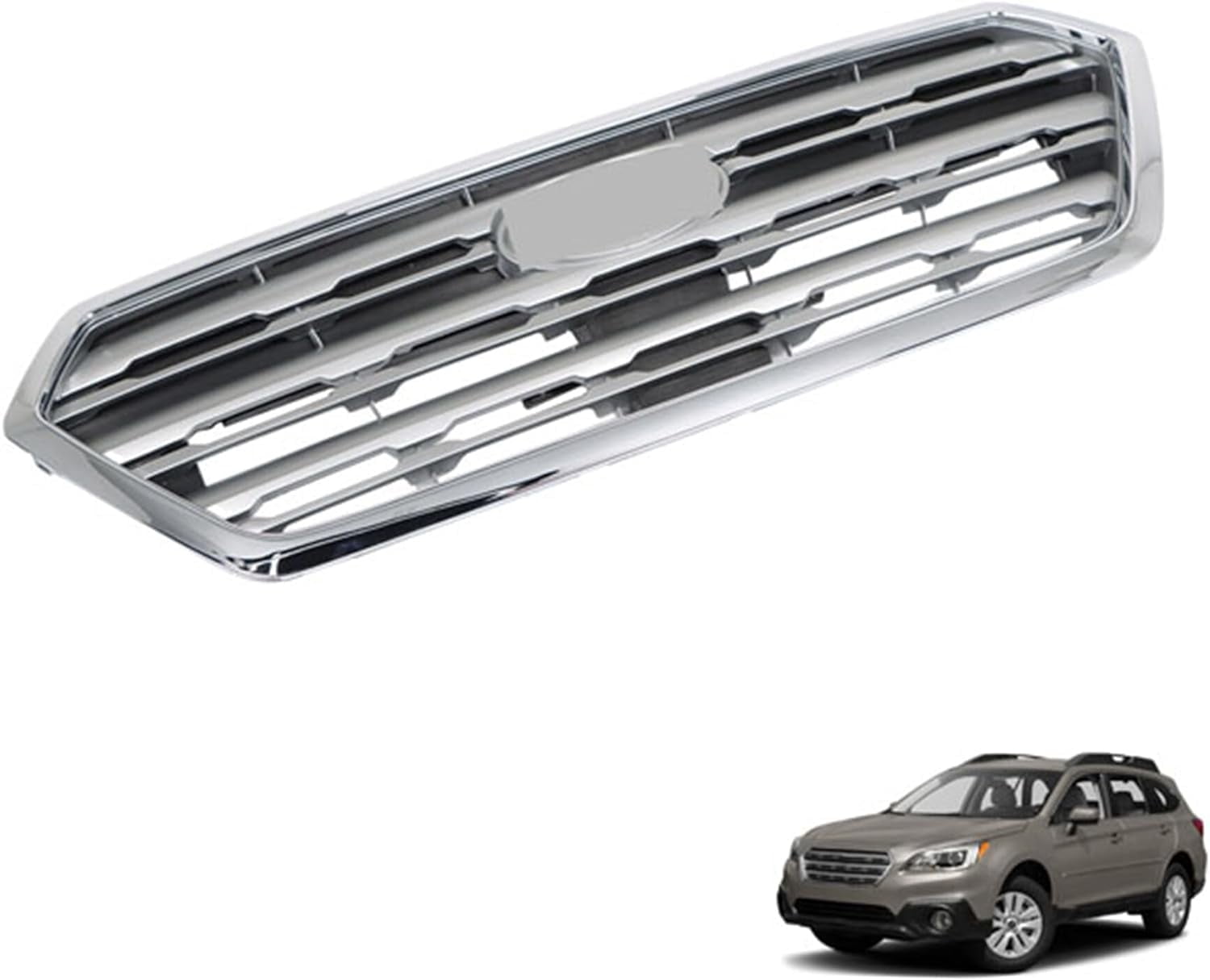 labwork Front Bumper Grill Grille Chrome Replacement for 2015 2016 2017 ...