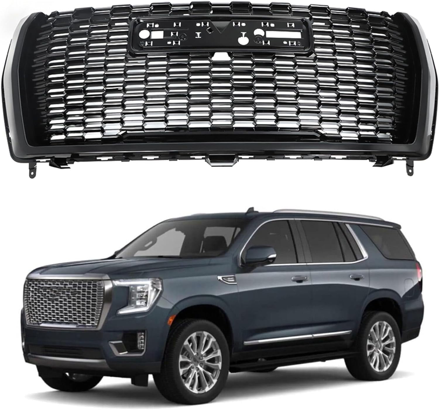 labwork Front Bumper Grille Glossy Black Replacement for 2021 2022 GMC ...