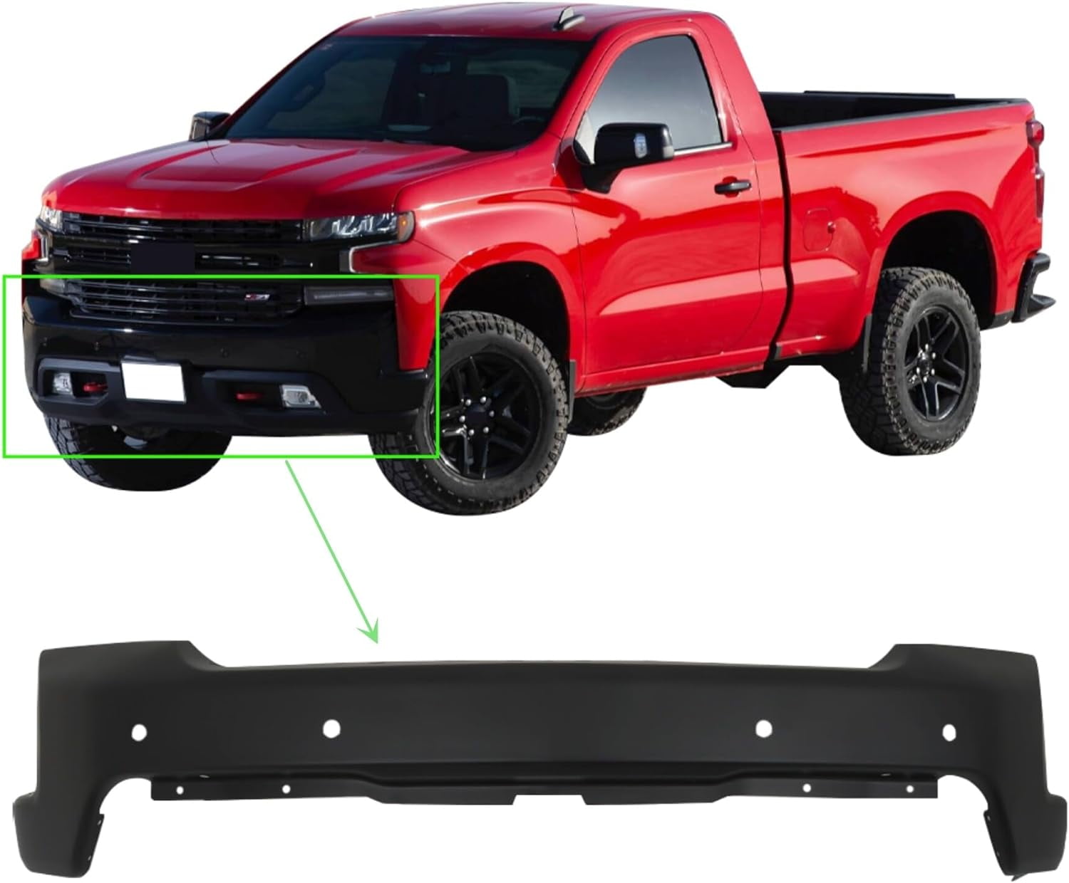 labwork Front Bumper Replacement for 2019-2021 Silverado 1500 with Park ...