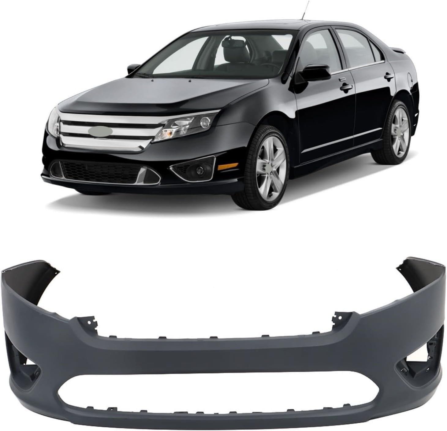 labwork Front Upper Bumper Cover Plastic FO1000650 Replacement for 2010 ...