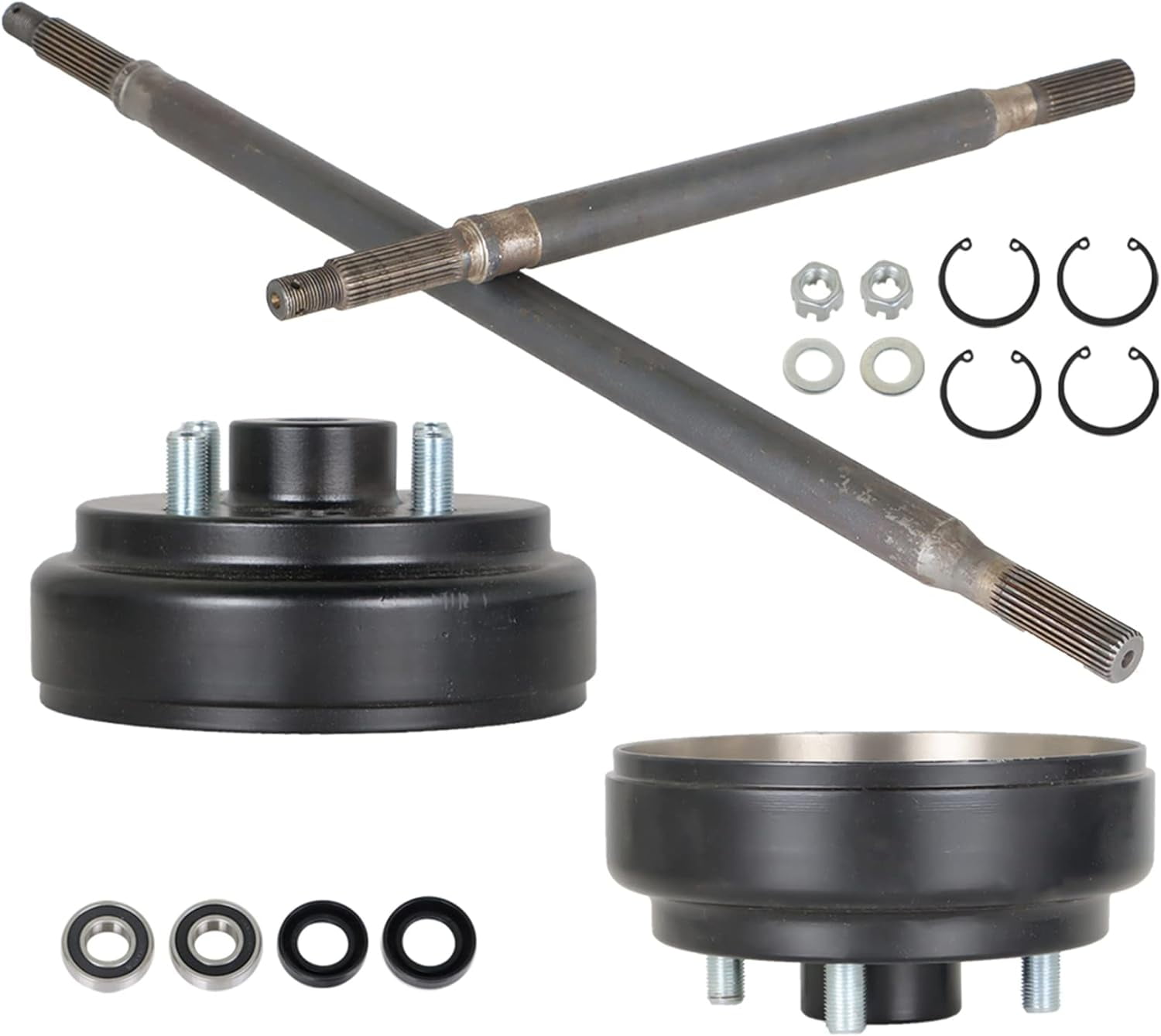 labwork Golf Cart Rear Axle and Brake Hub Drum Assembly Kit Replacement ...