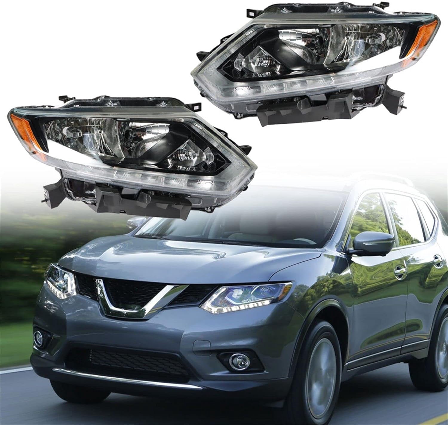 labwork Headlight Assembly Replacement for Nissan Rogue 2014 2015 2016 ...