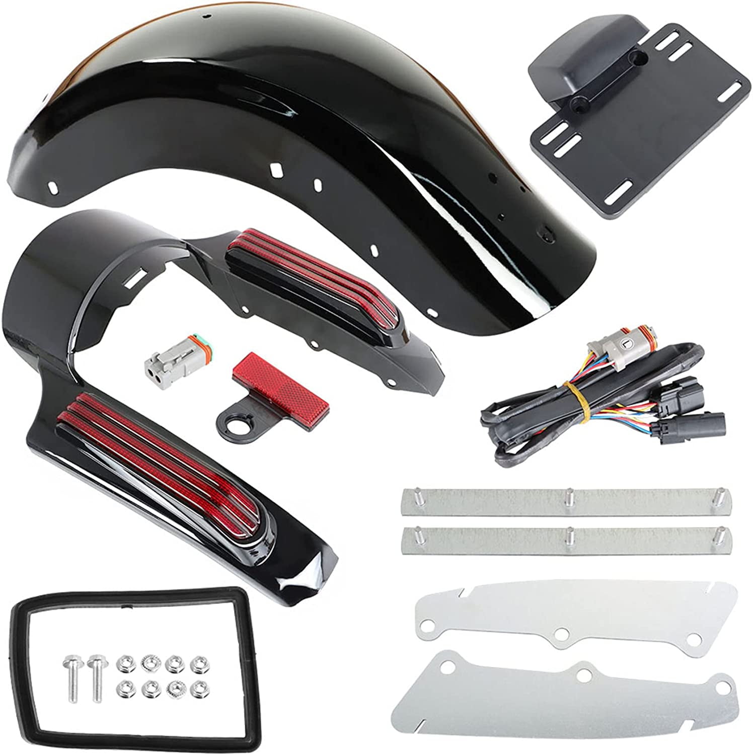 labwork Red Motorcycle LED Rear Fender System CVO Style Replacement for ...