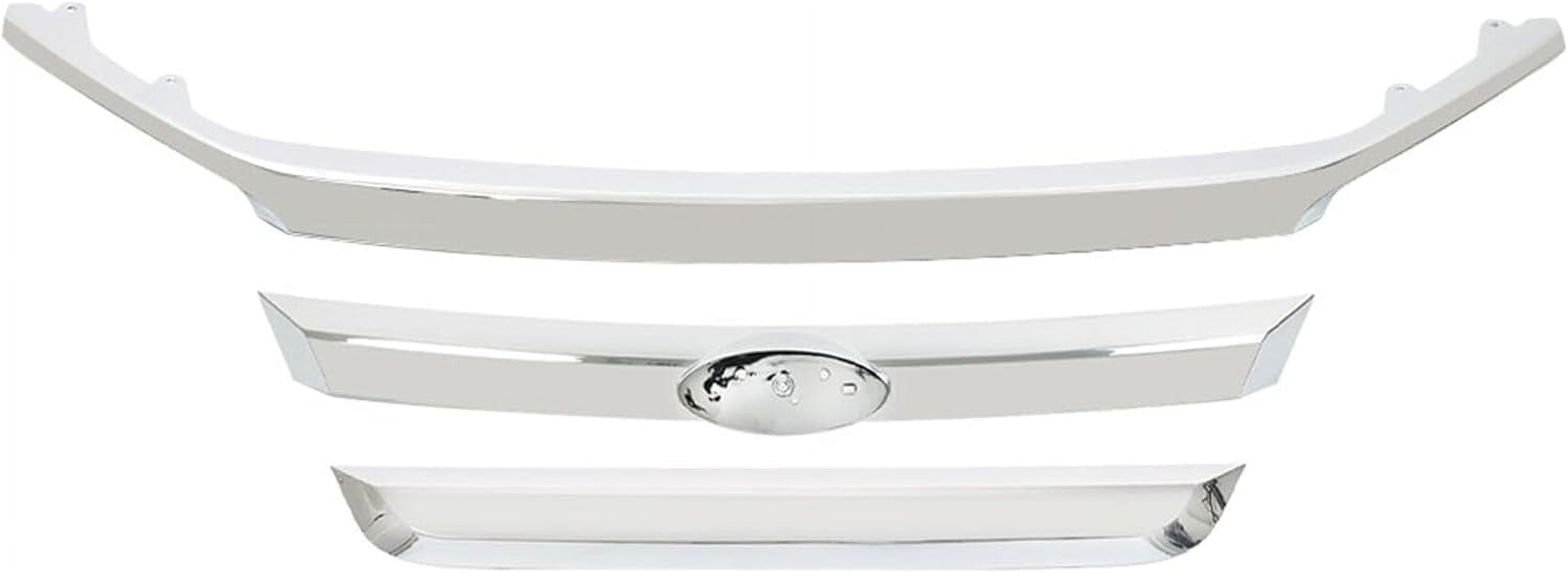 labwork Set of 3 Front Upper Grille Molding Trims Chrome Replacement ...