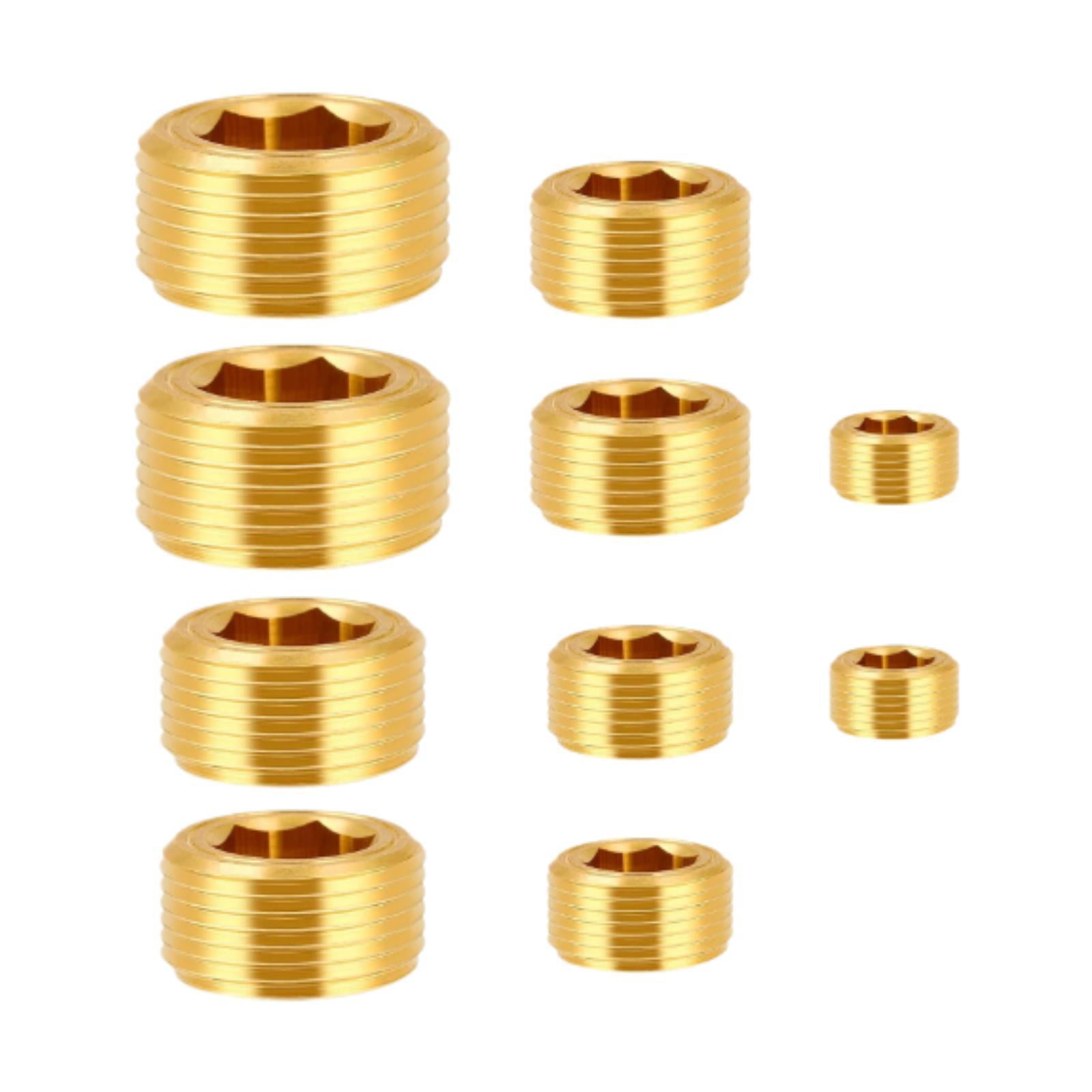 lacooooppia 10 Pieces Brass NPT Plugs Pipe Plug Socket Set Engine Block ...