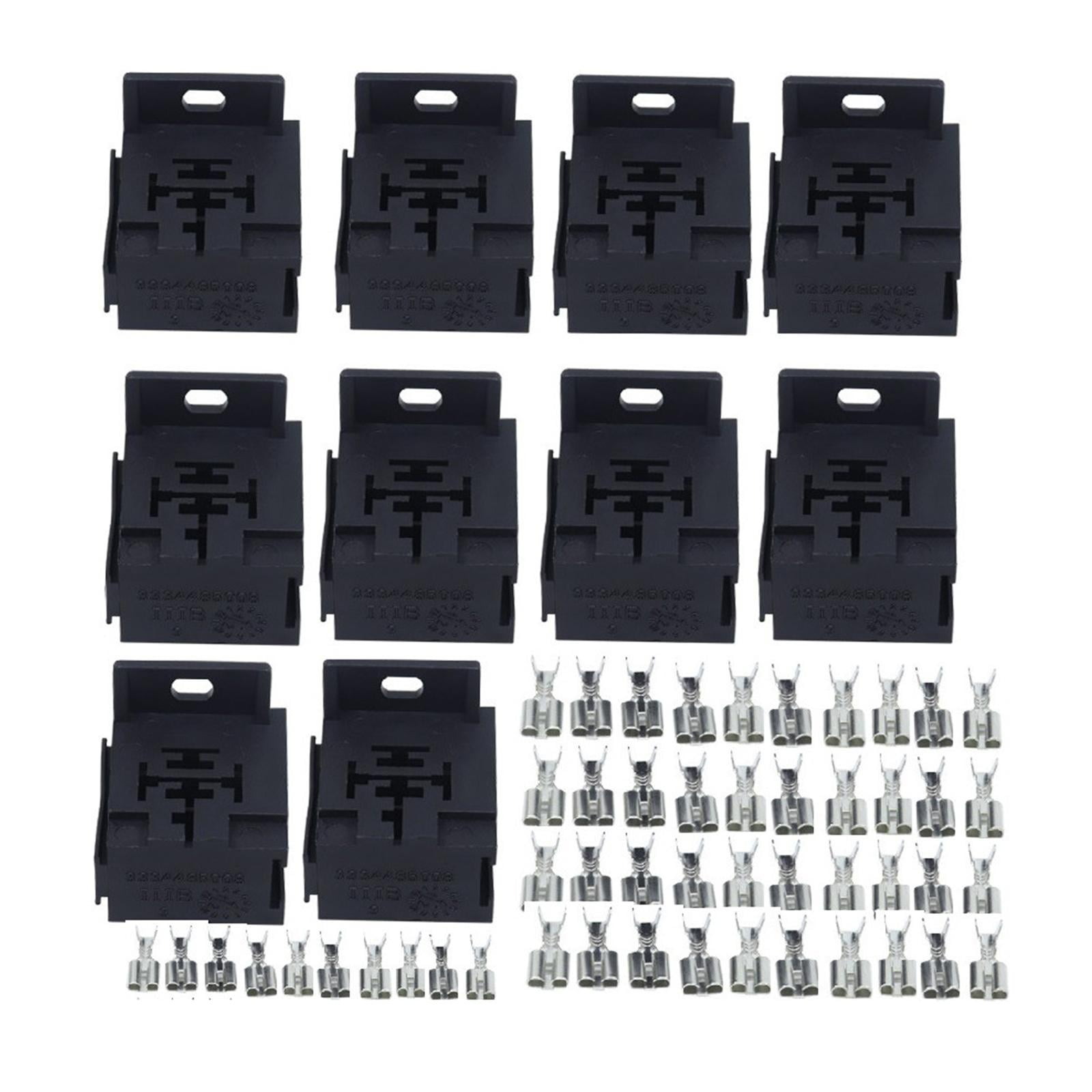 lacooooppia 10Pcs Relay Case Holder 12V/24V 30A-80A 5 Pin Complete Set ...
