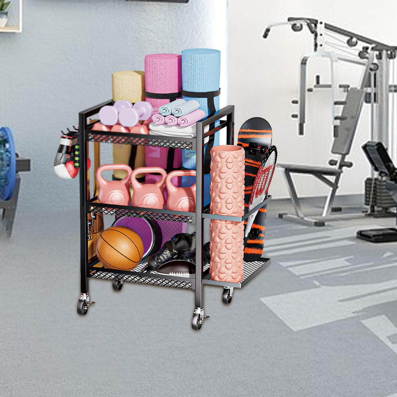 lacooooppia Exercising Mat Storage Rack Home Gym Storage Solid 3 Tier ...