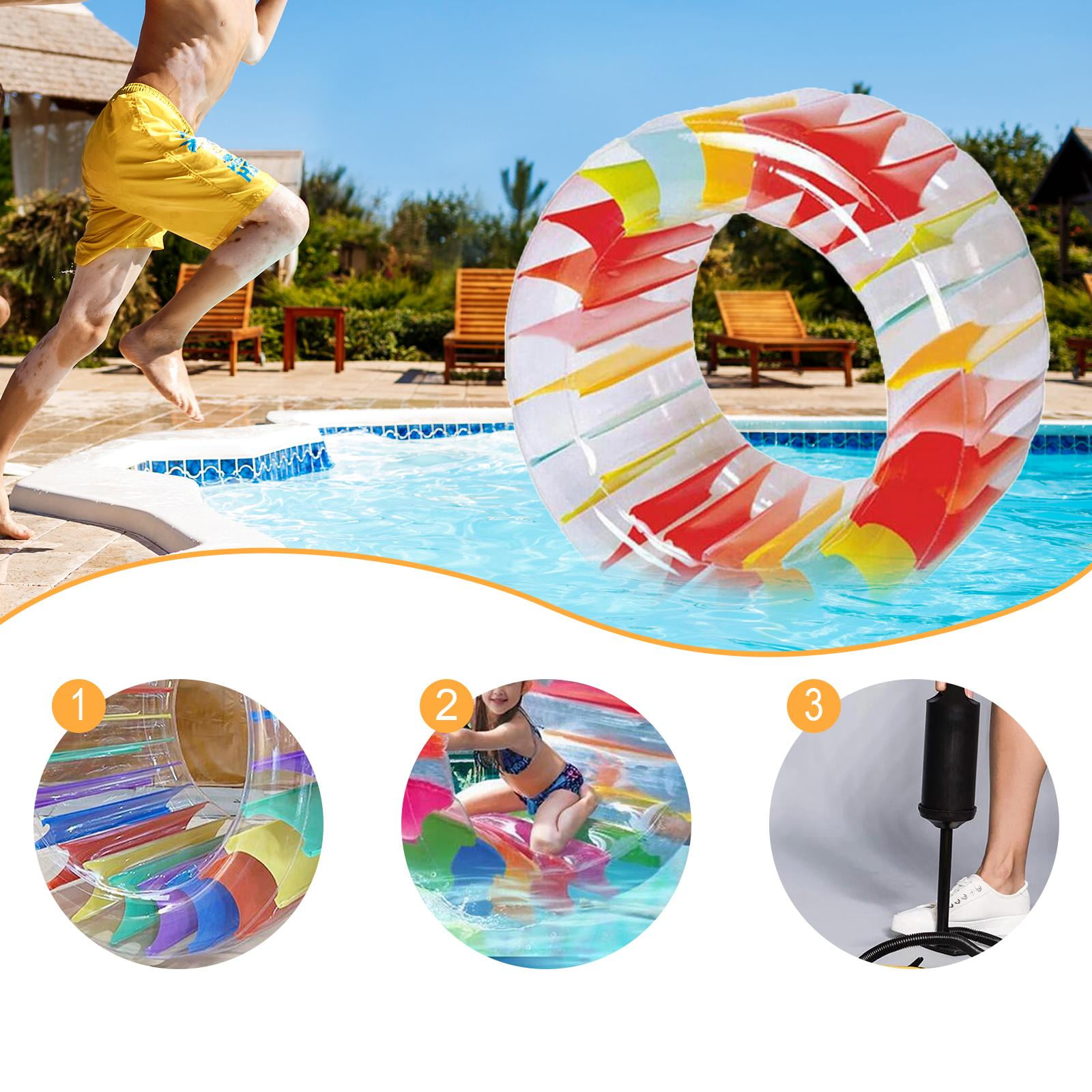 lacooooppia Inflatable Water Wheel Yard Backyard Lake Indoor Outdoor ...