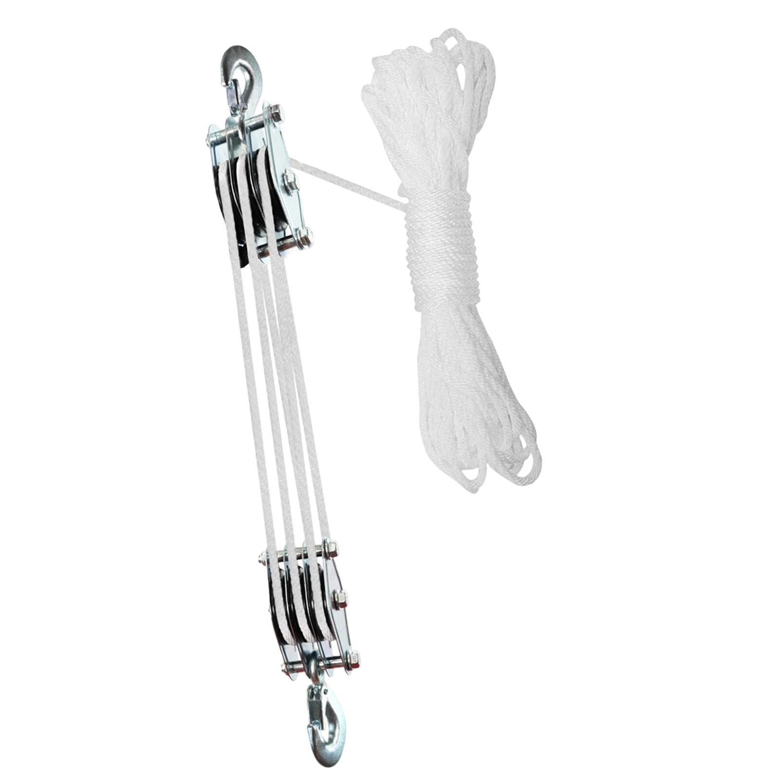 lacooooppia Rope Pulley Hoist for Heavy Lifting Block and Tackle Pulley ...