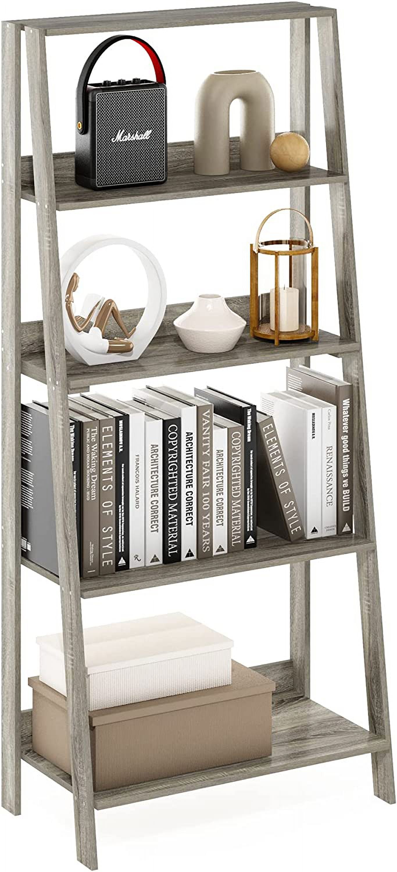 Ladder Bookcase Display Shelf, 5-Tier, French Oak - Walmart.com