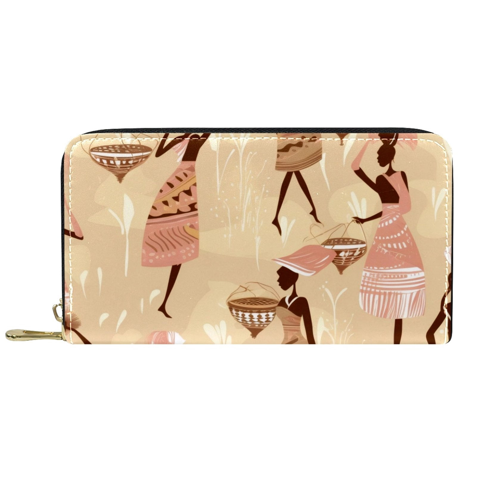 Ladies Leather Large Wallets with Zippeor for Women And Girls,African ...
