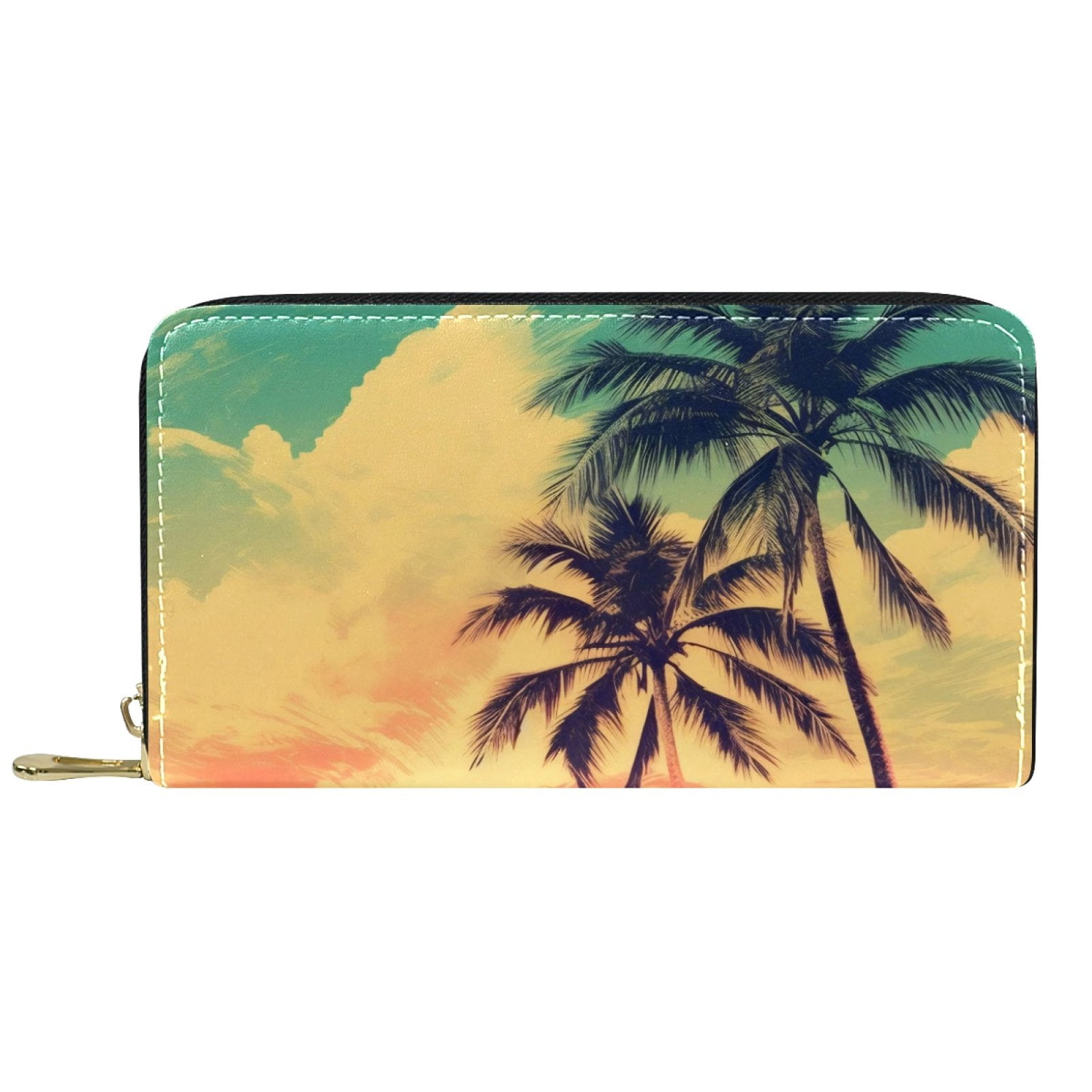 Ladies Leather Large Wallets with Zippeor for Women And Girls,Beach ...