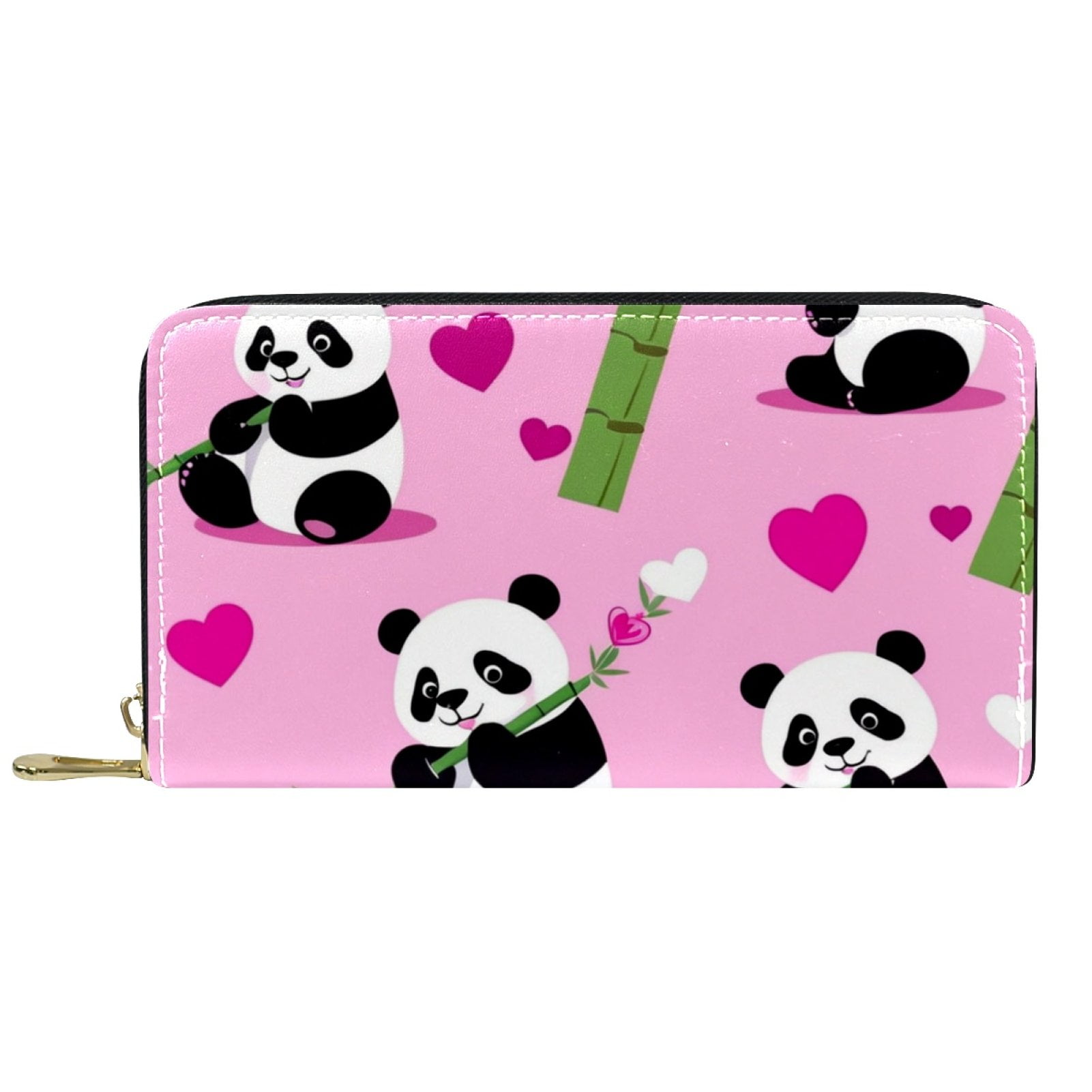 Ladies Leather Large Wallets with Zippeor for Women And Girls,Panda ...