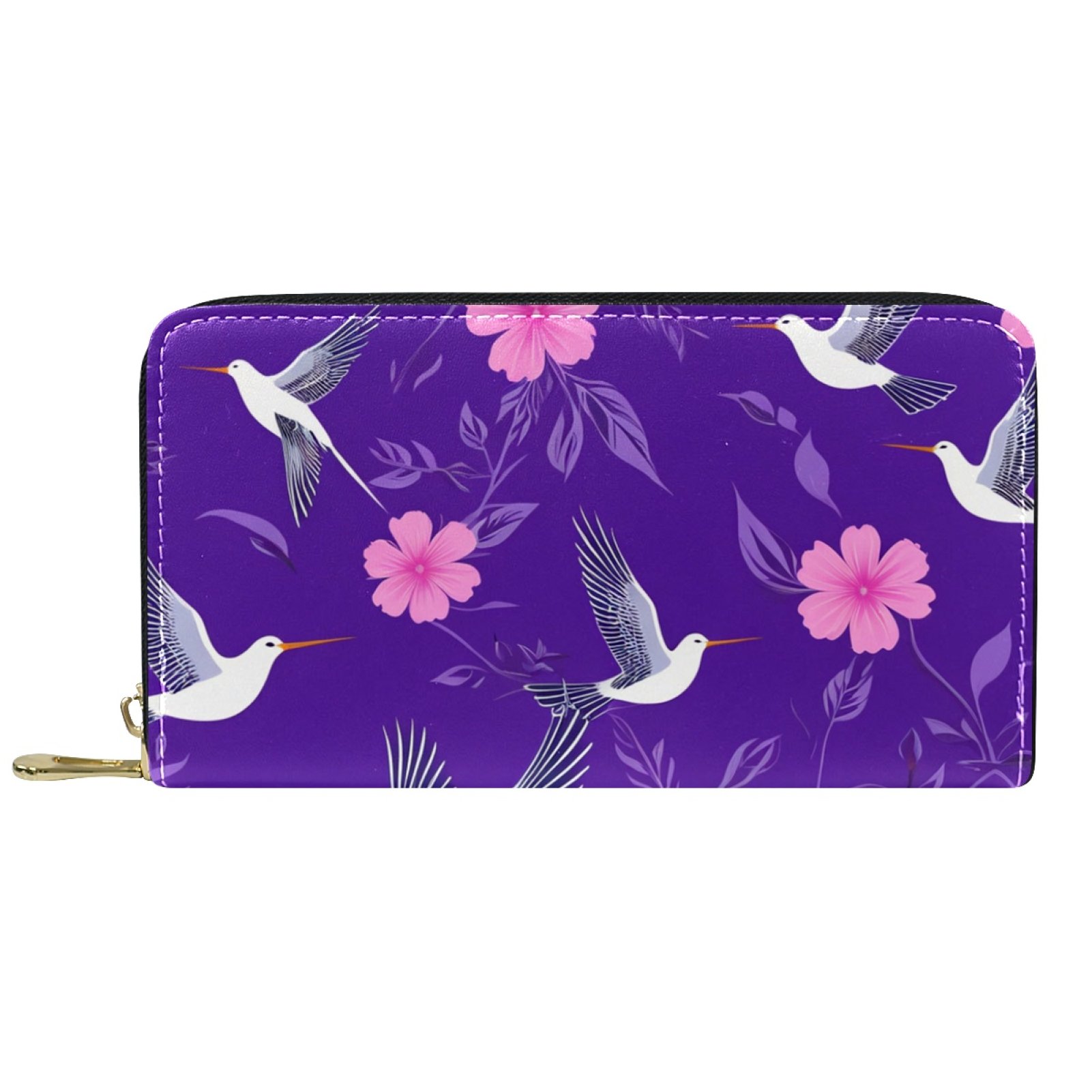 ladies Leather large wallets with Zippeor for women And Girls,Purple ...