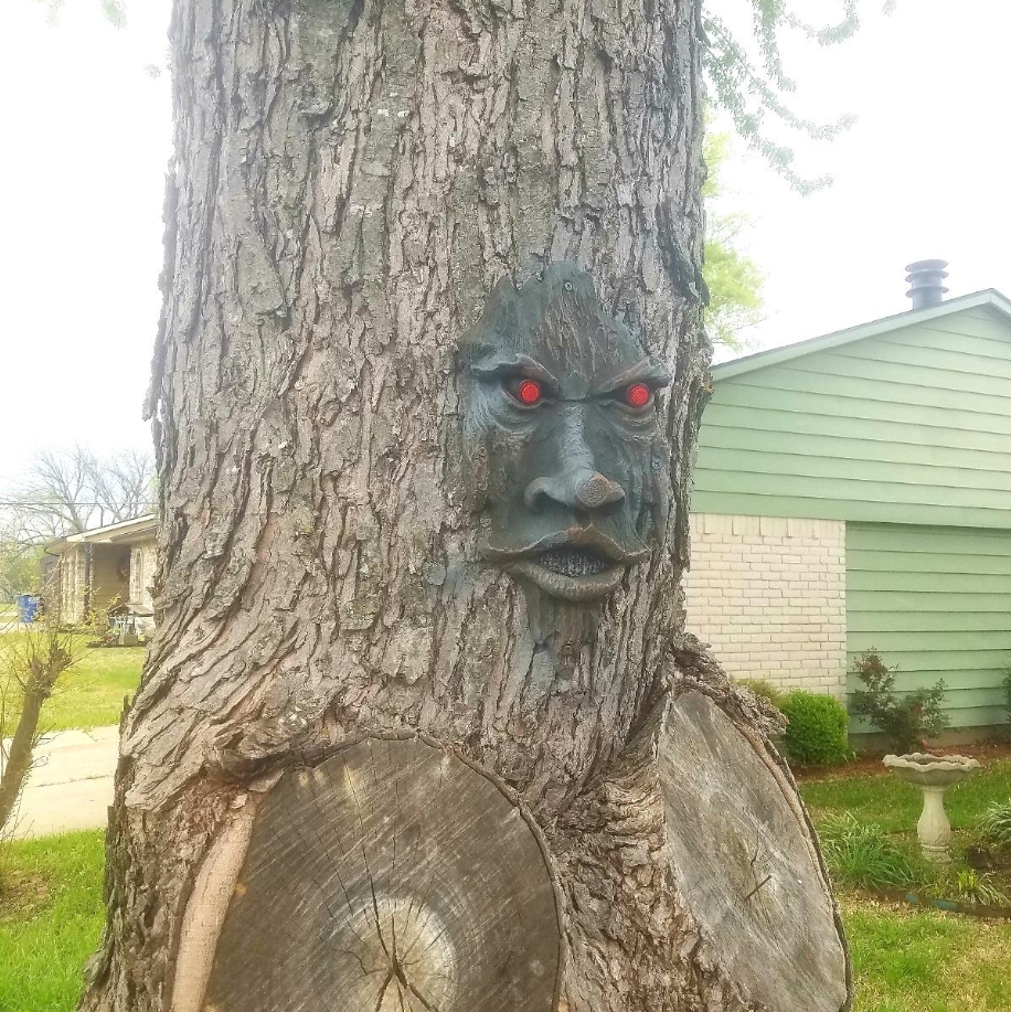 laimis 12 Inch Tree Faces Outdoor - Old Man Bark Ghost Statues ...