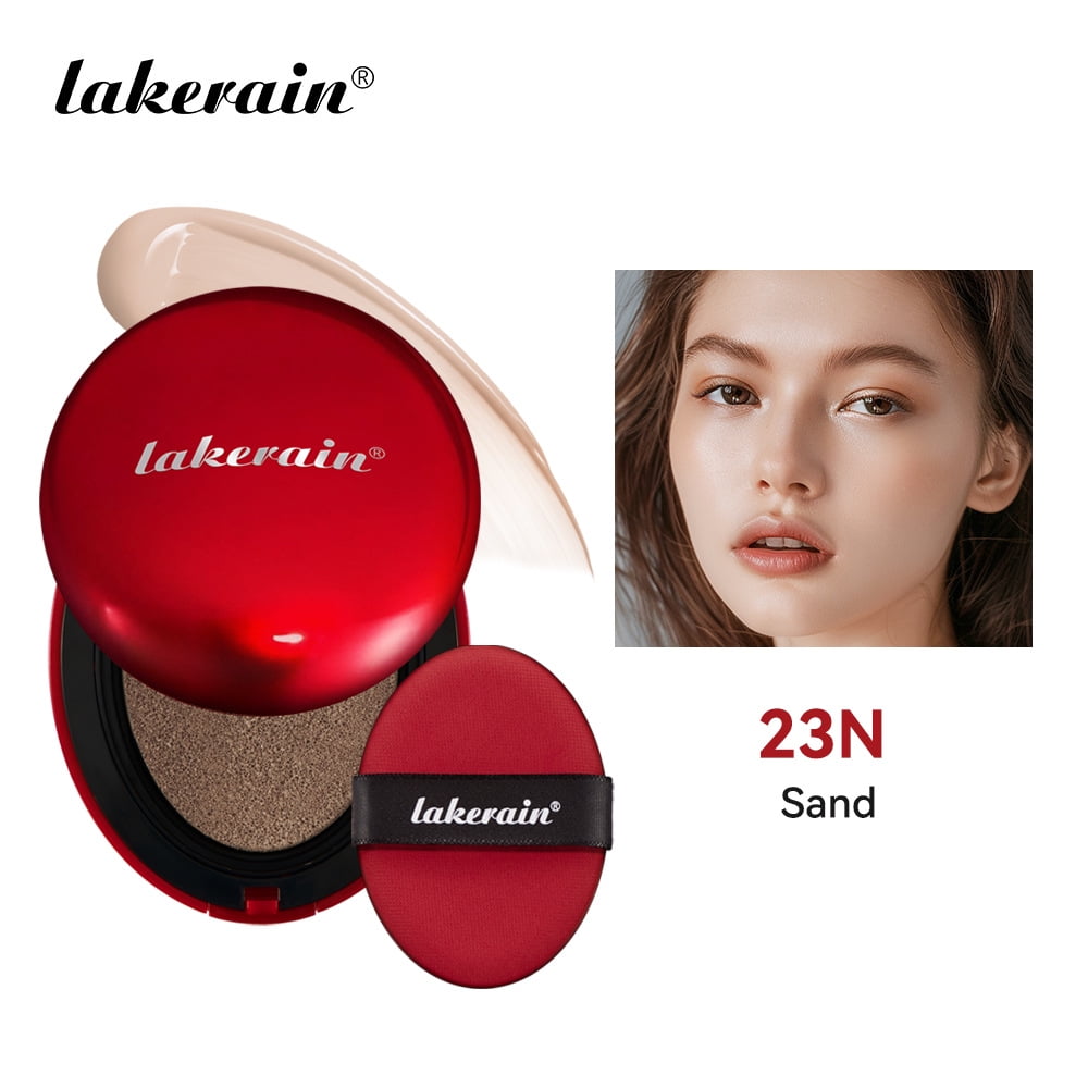 lakerain Red Cushion Foundation | Full coverage, Weightless, Skin fit, Satin Glow Finish, Korean ...