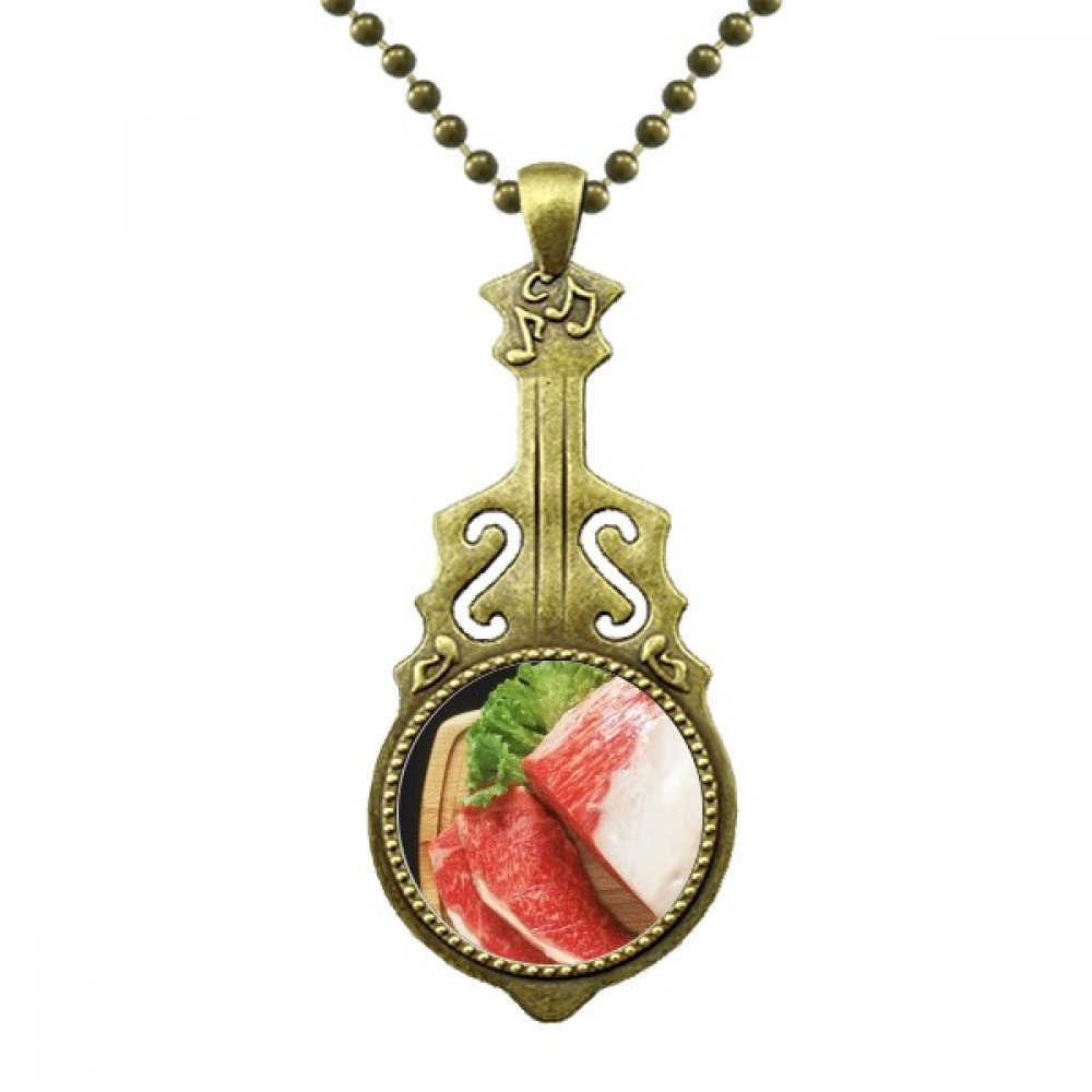 lamb leg raw meat food texture necklace antique guitar jewelry music ...