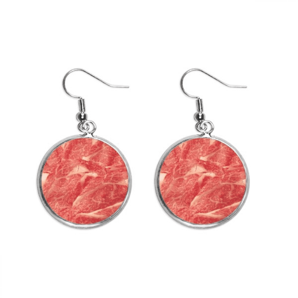 lamb rolls raw meat food texture ear dangle silver drop ear jewelry ...
