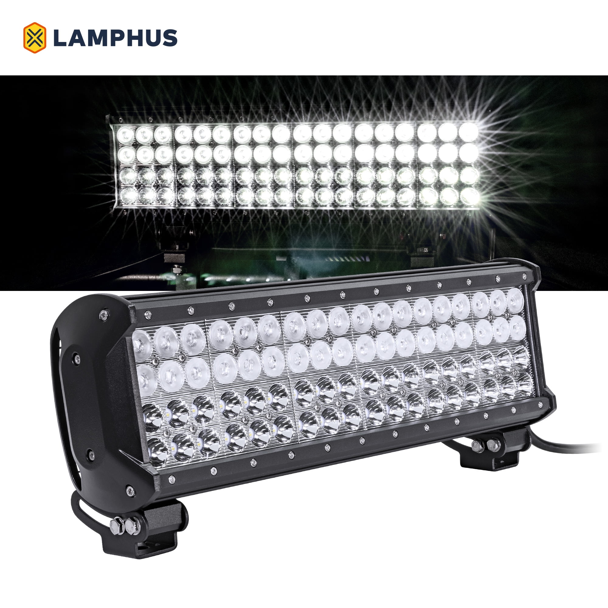 lamphus cruizer crlb206 17.25" 216w dual-stacked off road led light bar ...