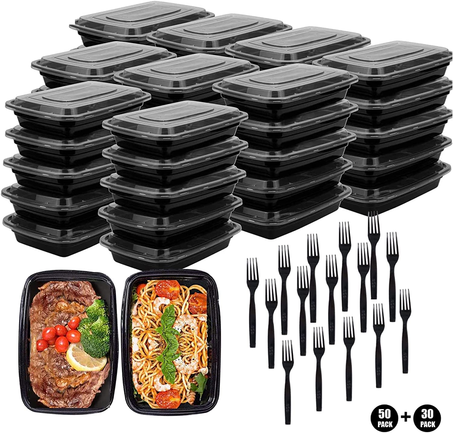lamsexx 80 Pcs Small Meal Prep Containers,50Pcs (26 OZ/750ML) Small ...