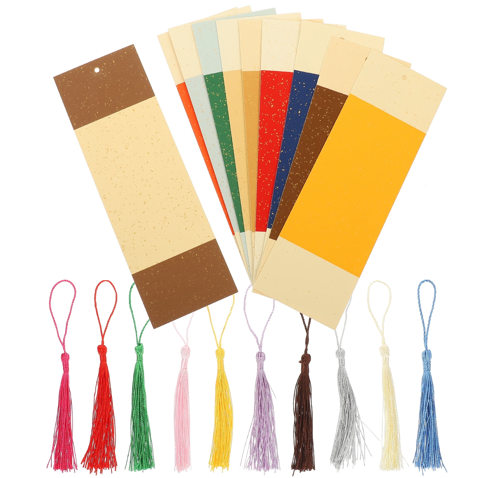 landege 10 Sets Paper Bookmarks with Tassel DIY Blank Bookmarks Chinese ...