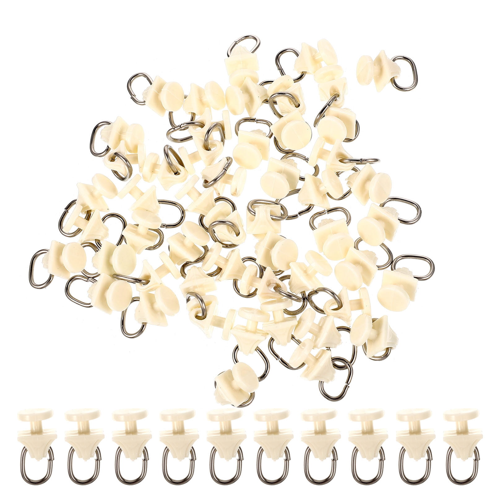 landege 100 Pcs Mute Rod Rollers Plastic Curtain Rail Track Wheels ...