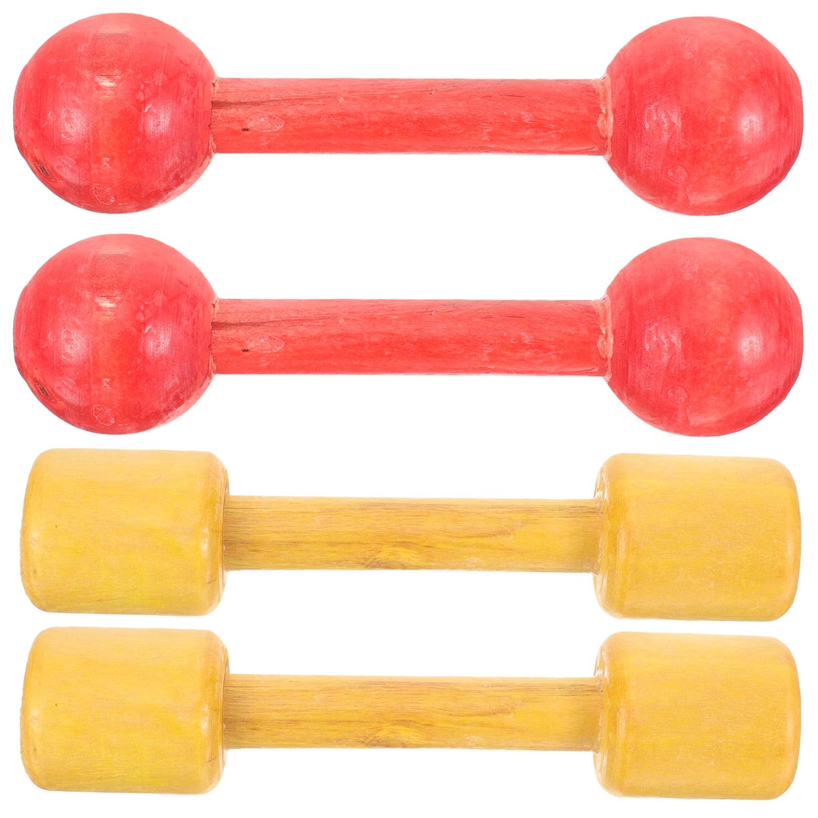 2 Pairs Portable Dumbbells Kids Hand Bars Wood Dumbbell Kids Hand ...