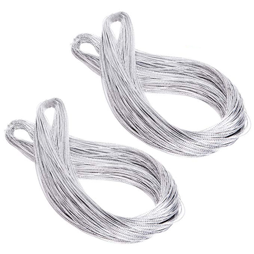 landege 2 Rolls Silver Thread Thread Silver String Metallic Cord ...