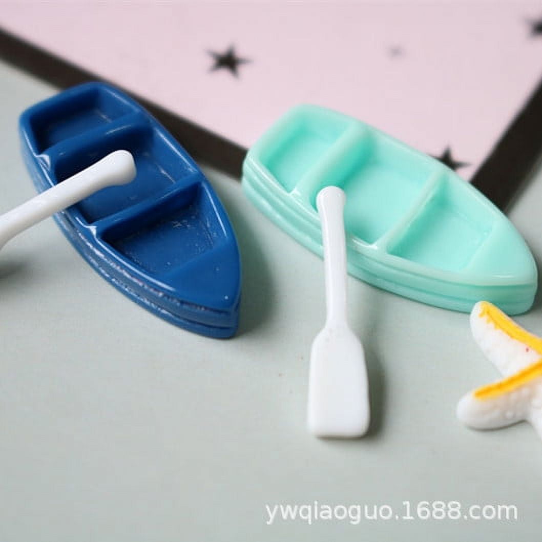 landege 20 Set Miniature Rowboat With Oars Little Resin Boat Canoe ...