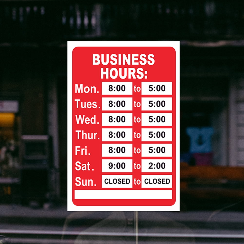 landege 2pcs Business Hours Sign Open Signs Glass Door Window Number ...