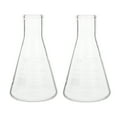 landege 2pcs Simple Erlenmeyer Flasks Sturdy Glass Flasks Practical ...