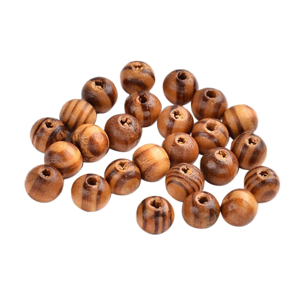 landege 300 Pcs 6mm Natural Patterned Pine Wood Beads Clothes ...