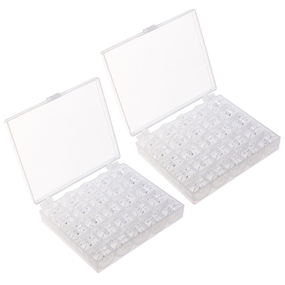 landege 50Pcs Sewing Machine Bobbins Clear Bobbins with Bobbin Case ...