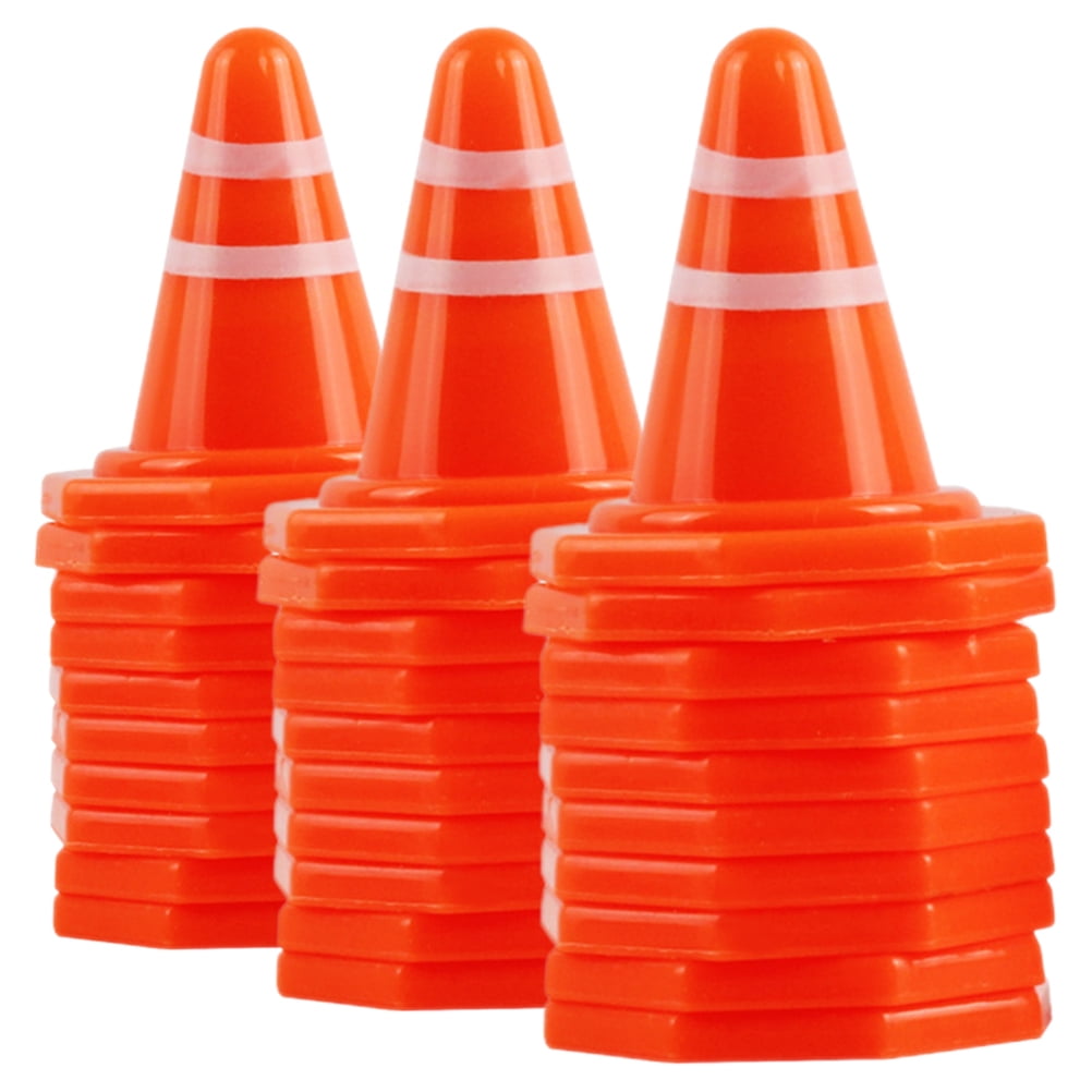 landege 50pcs Mini Traffic Cones Tiny Simulation Safety Roadblocks ...