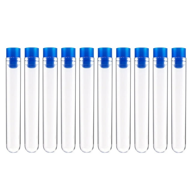 landege 50pcs Test Tubes Disposable Test Tubes with Blue Caps ...